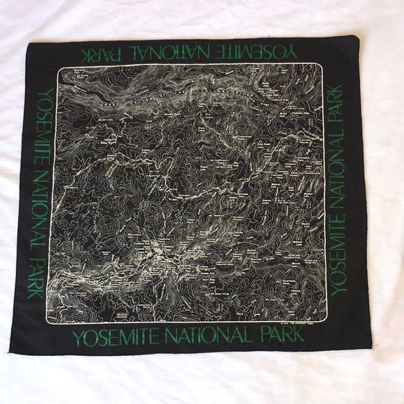 Handmade | Accessories | Yosemite Topo Map Bandana | Poshmark